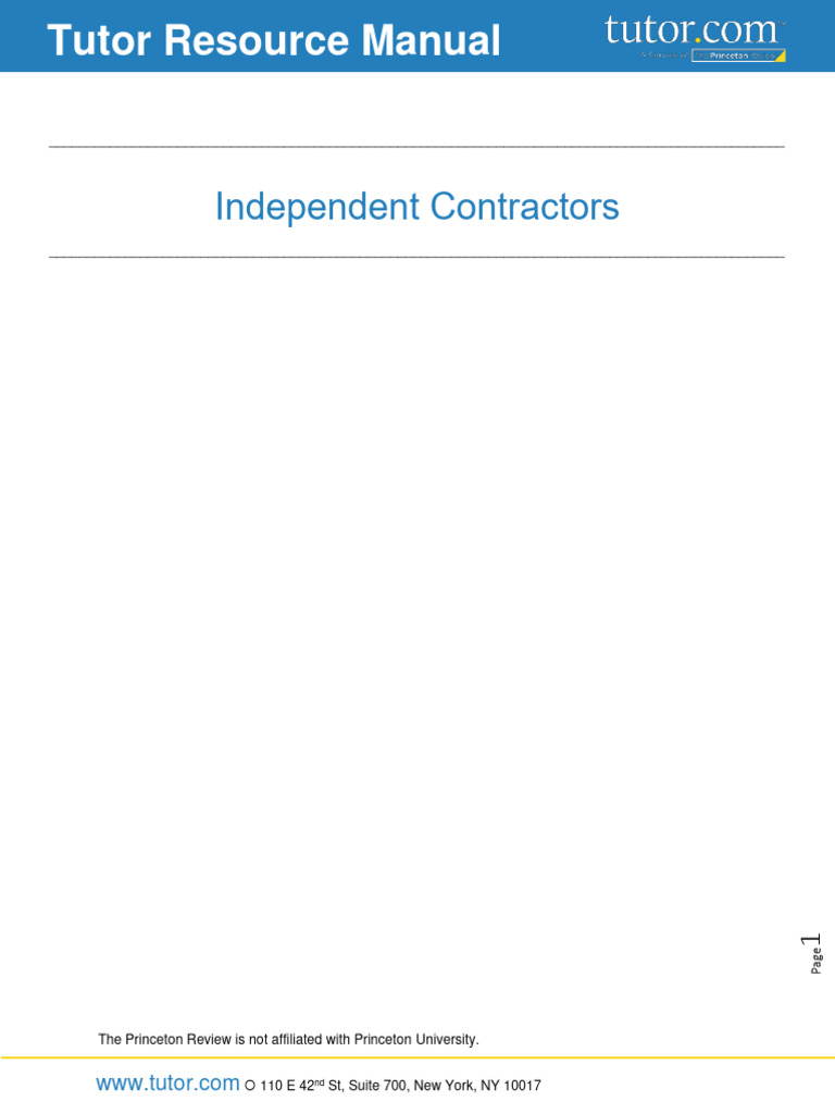 Tutor Resource Manual Overview | PDF