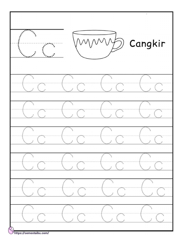 Menebalkan Huruf Abjad C | PDF