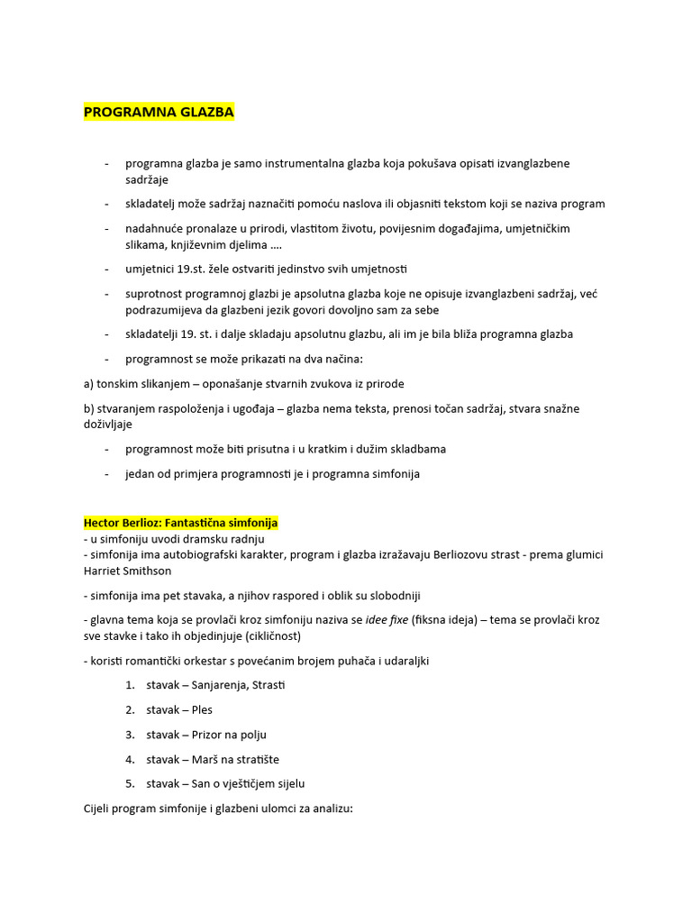 Programna Glazba | PDF