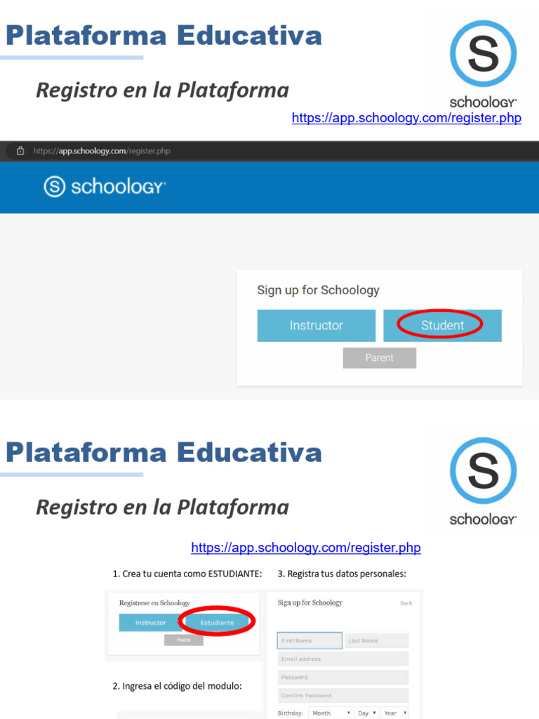 Guia Ingresar Estudiante Schoology | PDF