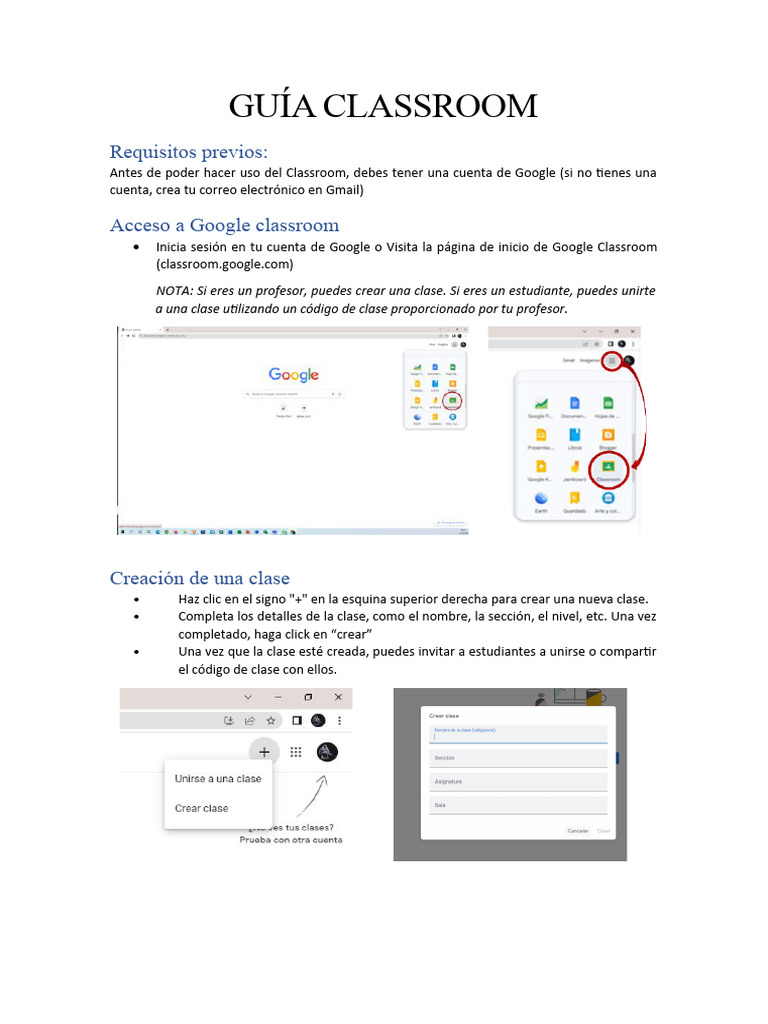 Guía para usar Google Classroom | PDF | Tecnologías de la información ...