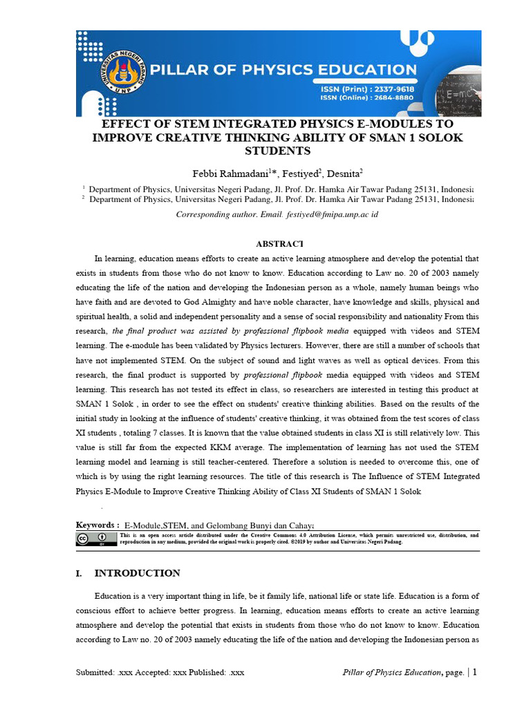 Sample Pillar of Physics Education Paper | PDF | Normal Distribution ...