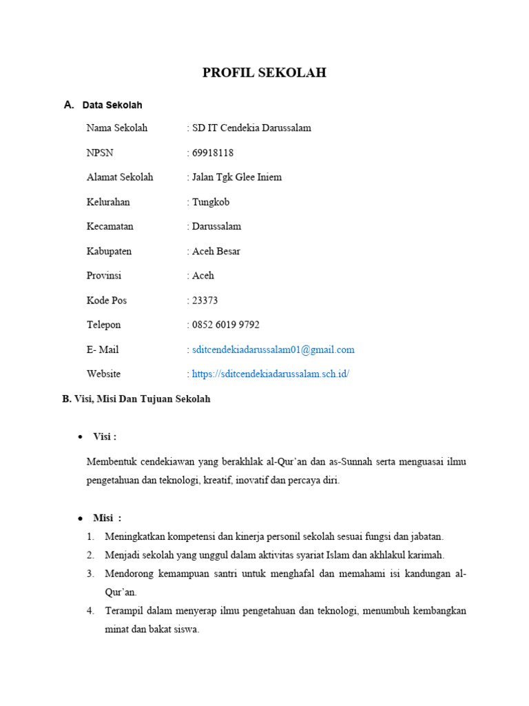 Data Sekolah (Ustad Hafid) | PDF