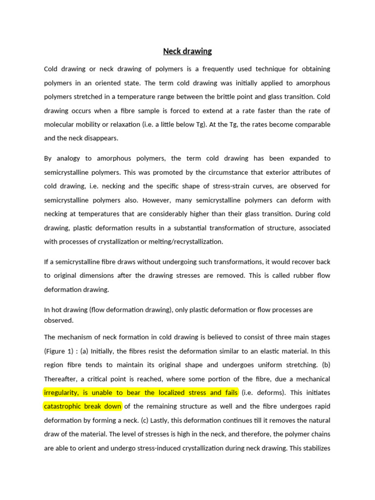 Study Material 7 - Drawing | PDF | Deformation (Engineering) | Polymers