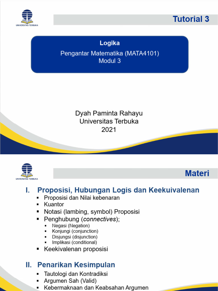 Tutorial 3 Logika | PDF
