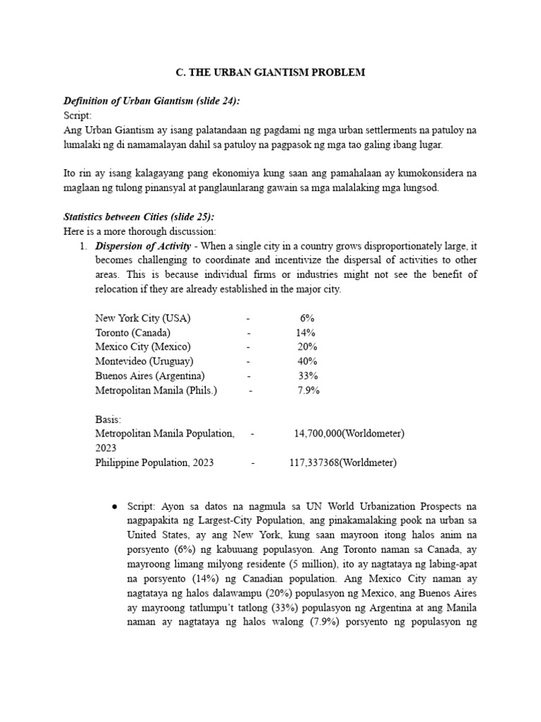 Urbanization and Rural - Urban Migration | PDF