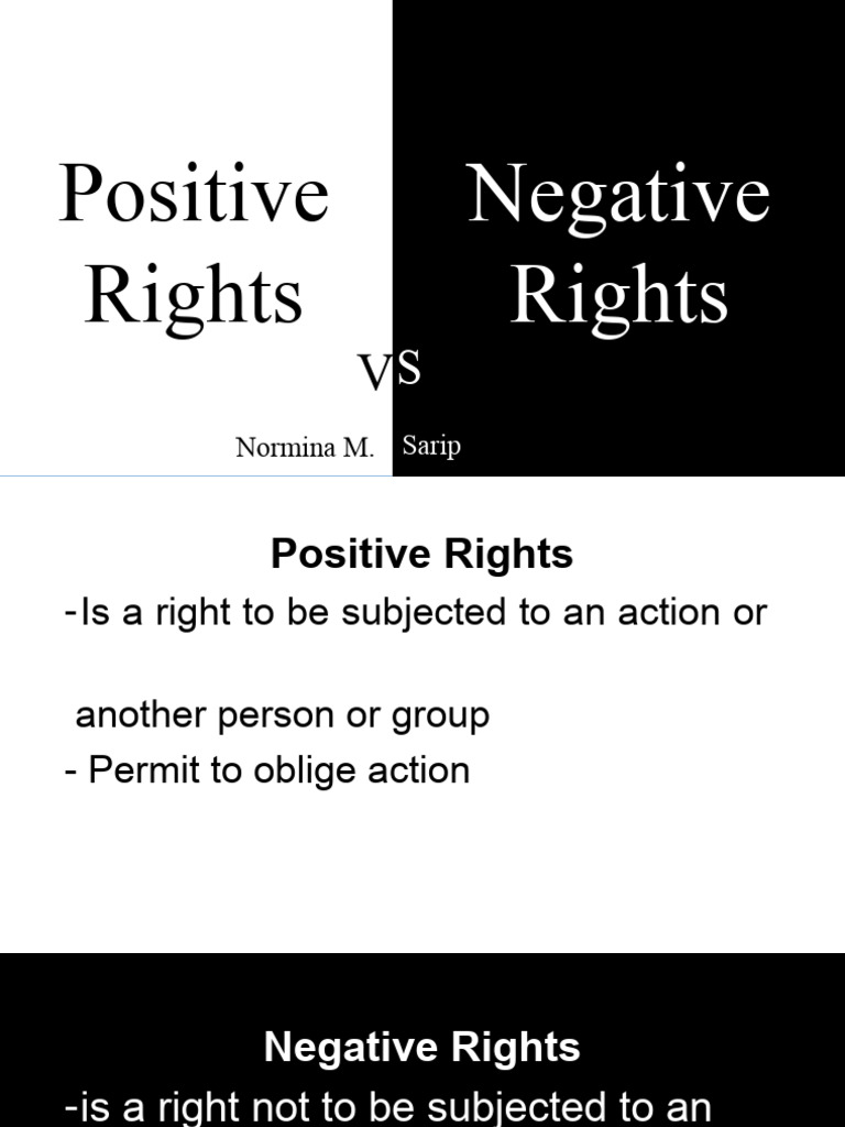 Positive Rights Vs Negative Rights | PDF