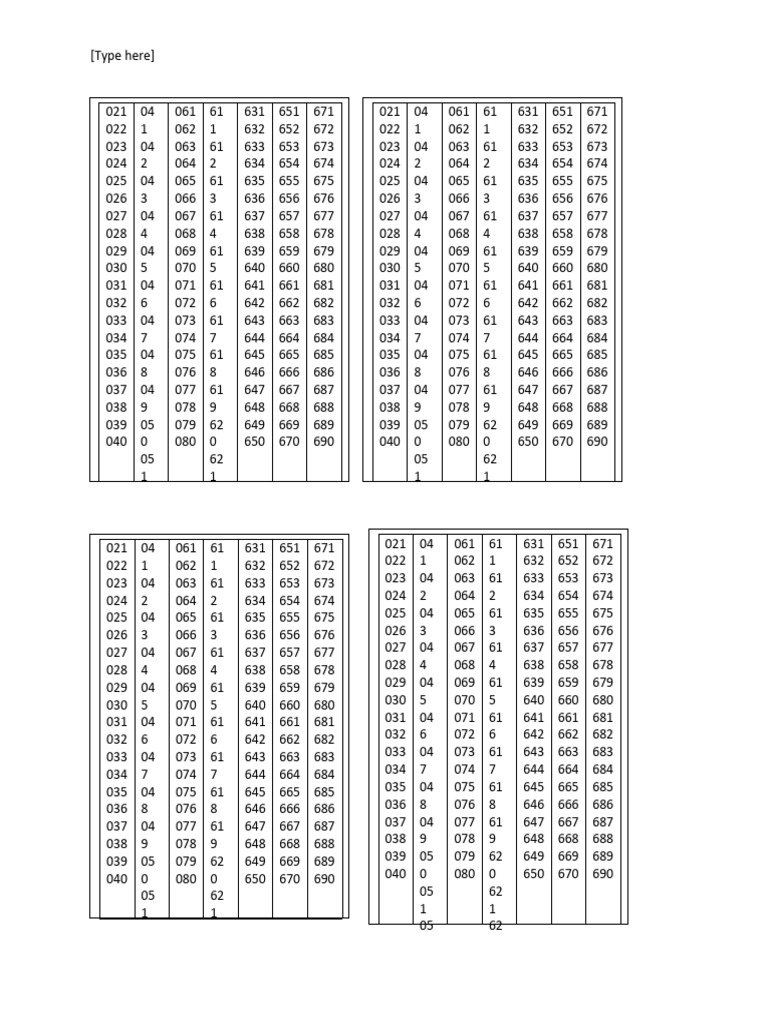 Numbering Template 2 | PDF
