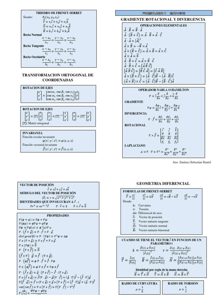 Formulario 1 Mat 1313 C | PDF