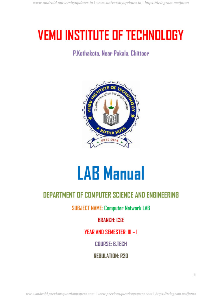 Computer Network Lab Manual R20 | PDF | Network Switch | Computer Network