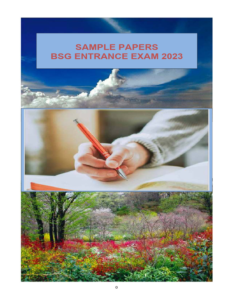 Sample Paper - BSG Entrance 2023 | PDF