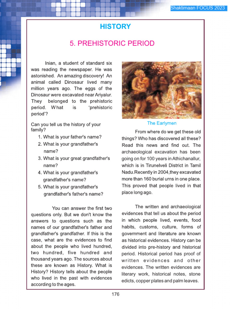 Ancient History Class 6 TN FOCUS | PDF | Stone Age