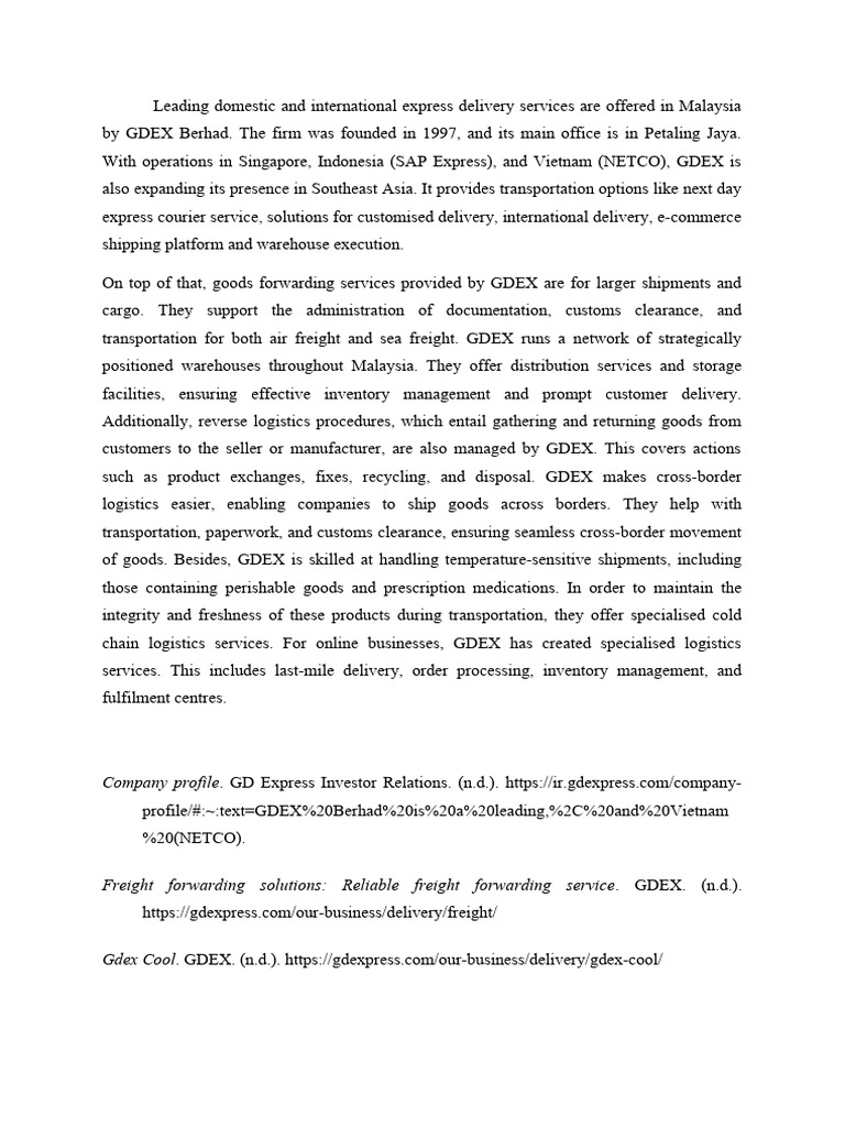 Gdex | PDF | Warehouse | Logistics