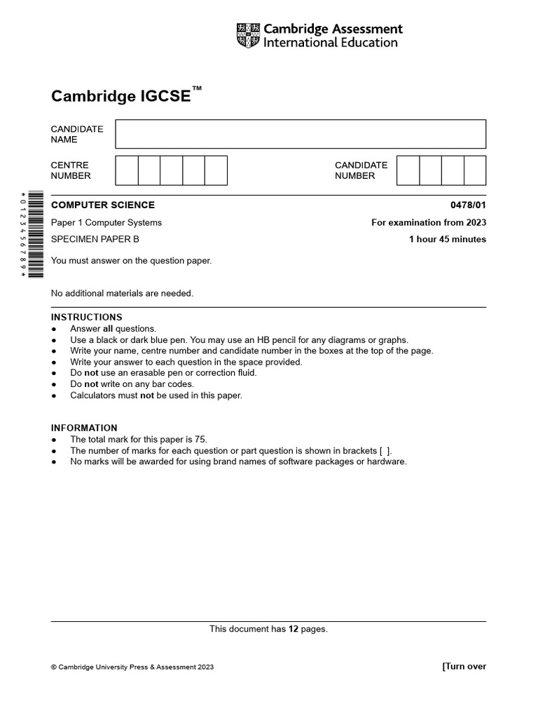 Images675874 2023 Specimen Paper 1b Pdf Pdf Central Processing Unit