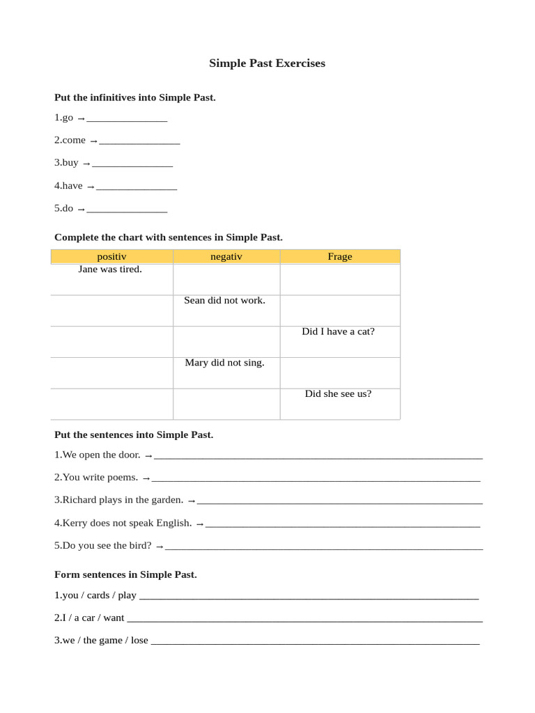 Simple Past Test | PDF