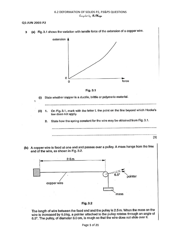 Deformation of Solids Exam Questions | PDF