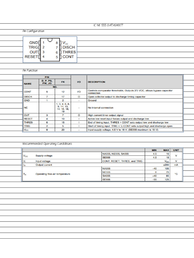 Datasheet IC 555 | PDF