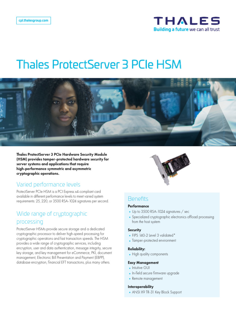 Thales Protectserver 3 Pcie Hsm Pb | PDF