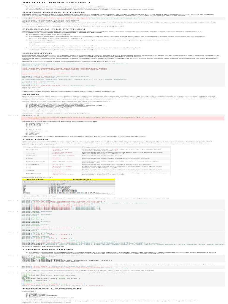 Modul Dasar Python & Jupyter | PDF