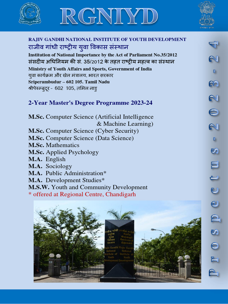 RGNIYD Master's Programs Overview 2023-24 | PDF