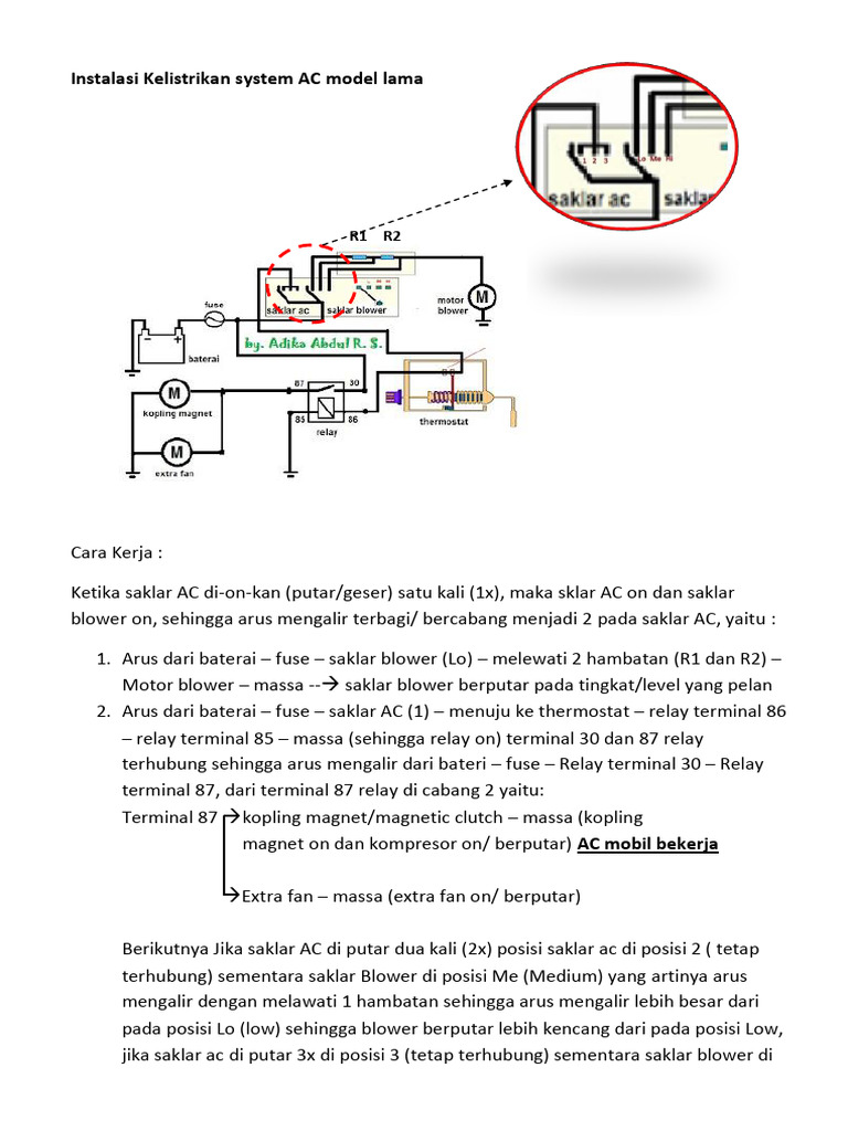 Instalasi Kelistrikan System AC Model Lama | PDF