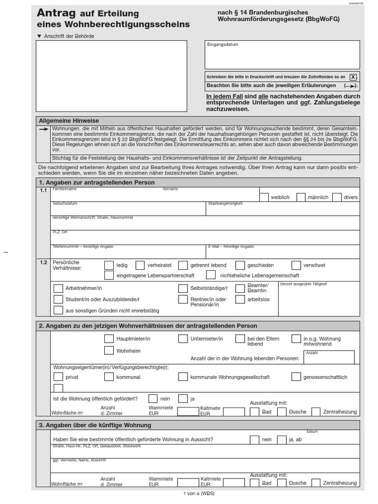 Antragsformular Wbs Neu1 | PDF