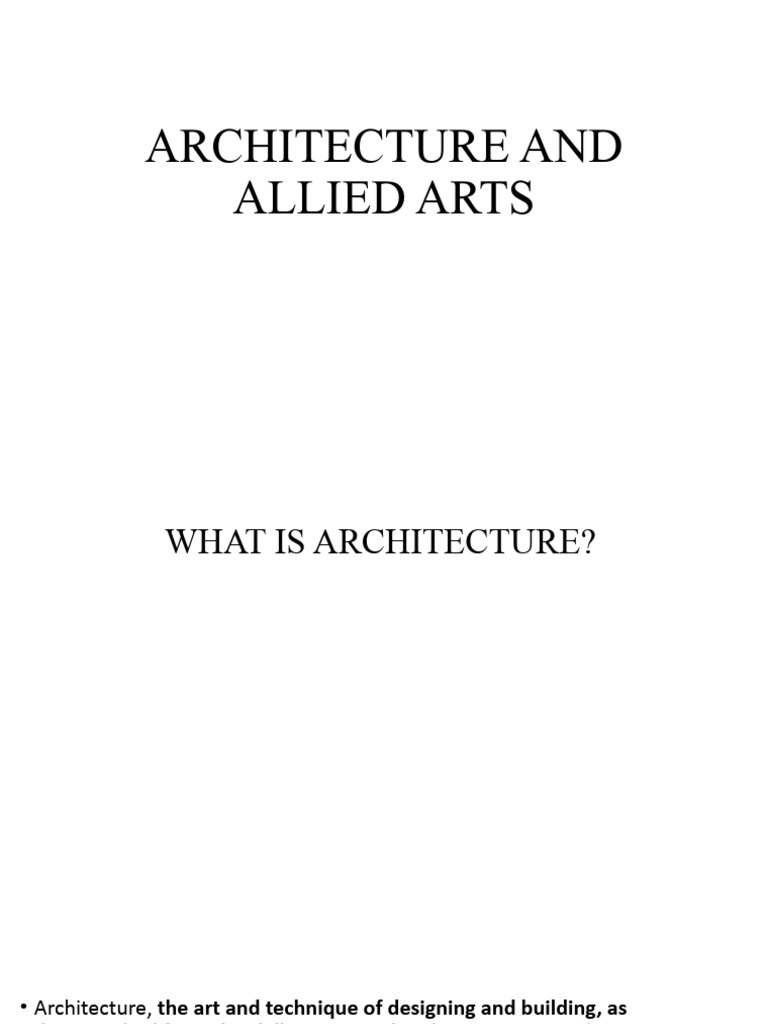 Architecture and Allied Arts | PDF