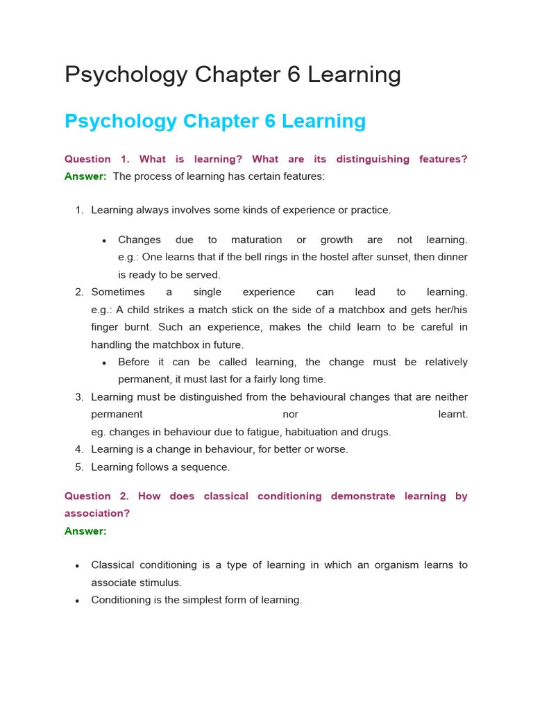 Chapter 6 Psychology | PDF