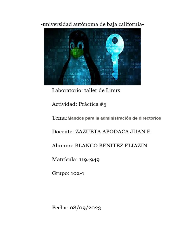 Practica 5 De Linux Pdf Directorio Computación