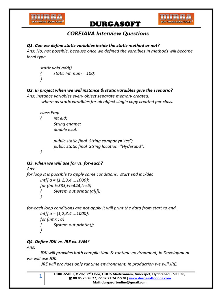 100 Java Interview | PDF | Method (Computer Programming) | Inheritance (Object Oriented Programming)