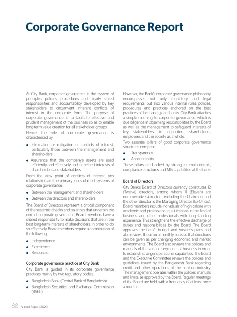 Corporate Governance Report | PDF | Internal Control | Corporate Governance