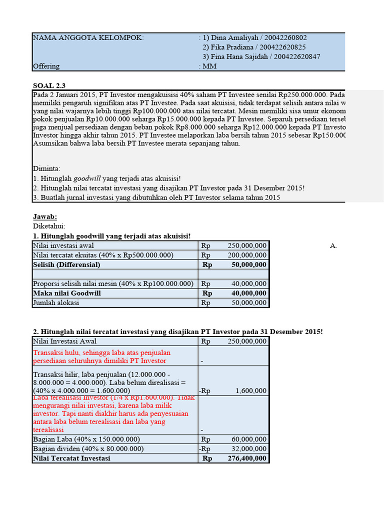 Kelompok 7 - Tugas AKL 2, (2.3 Dan 3.1) | PDF