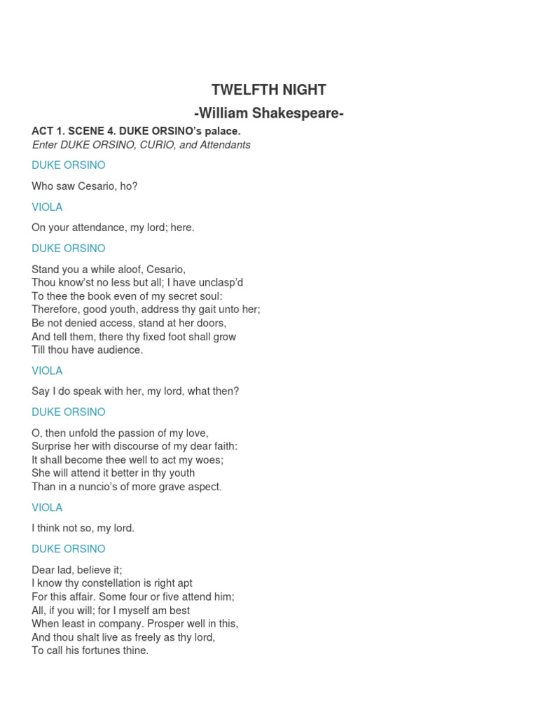 Twelfth Night Final Script | PDF | Twelfth Night