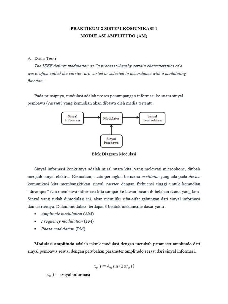 Praktikum Modulasi Amplitudo AM | PDF | Sains & Matematika