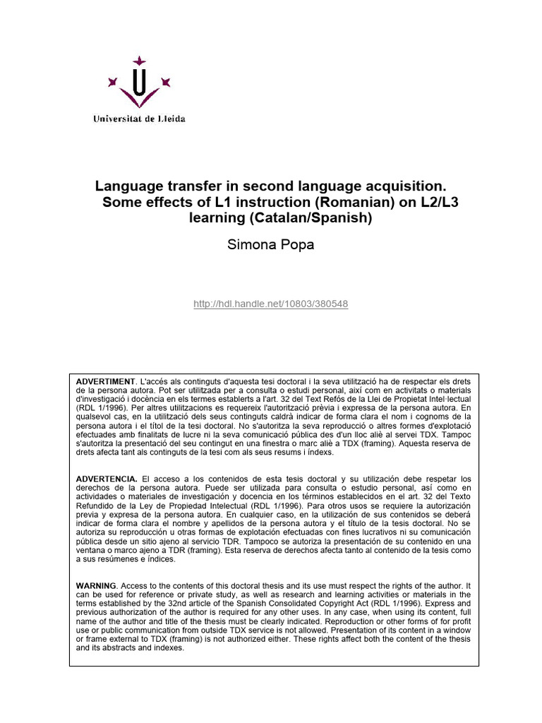 Language Transfer | PDF