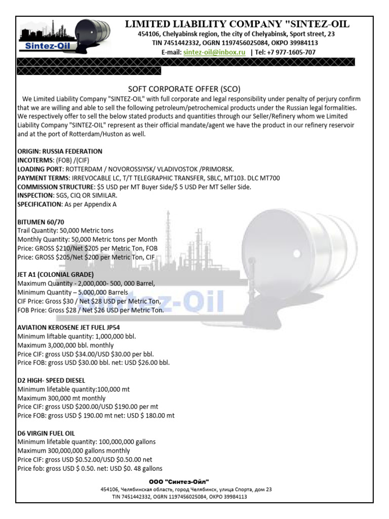 Sintez Oil SCAN | PDF | Technology & Engineering