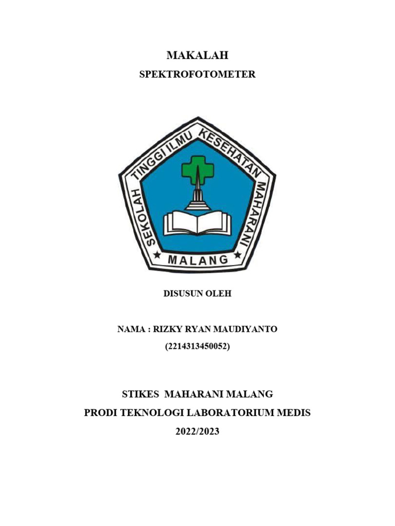 Rizky Ryan M.spektrofotometer Instrumentasi Materi 1 | PDF | Kesehatan Holistik | Sains & Matematika