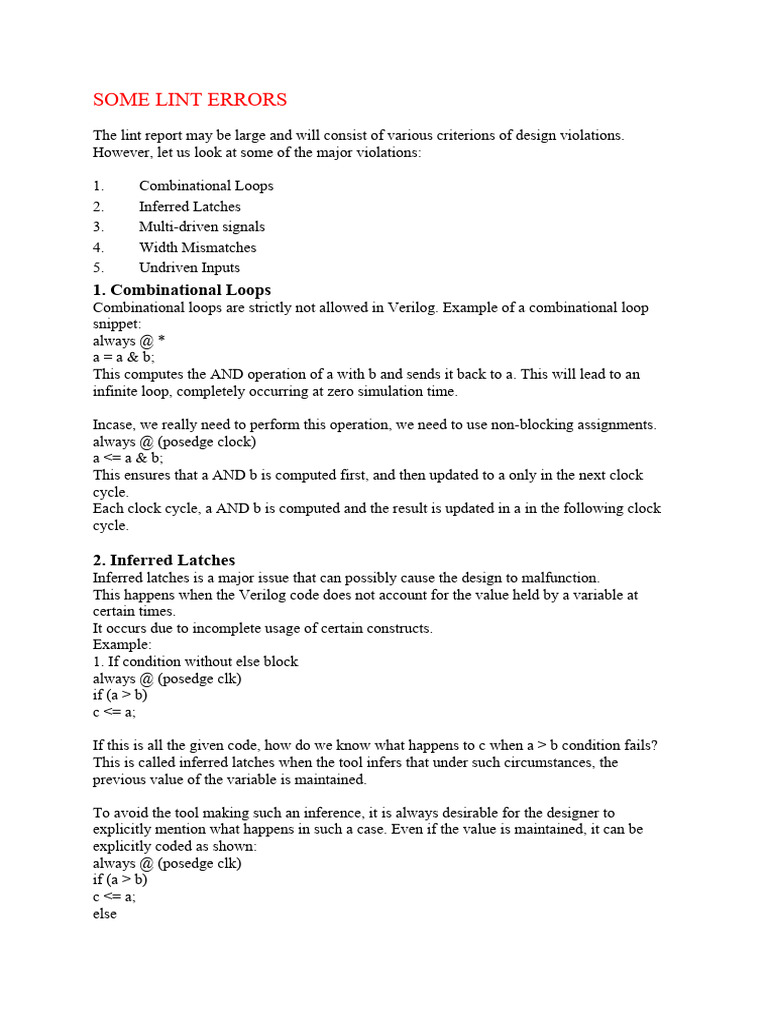Lint Errors | PDF | Control Flow | Theoretical Computer Science Lint Errors | PDF | Control Flow | Theoretical Computer Science