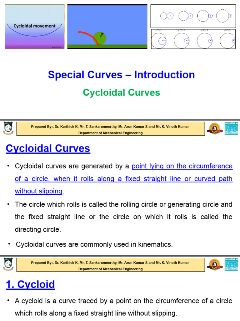 Special Curves - Cycloid Problem | PDF | Circle | Geometry