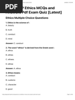 Ethics Multiple Choice Questions Exam | PDF | Morality | Justice
