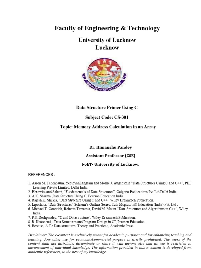 Address Calculation of 1d Array | PDF | Information Retrieval | Cybernetics