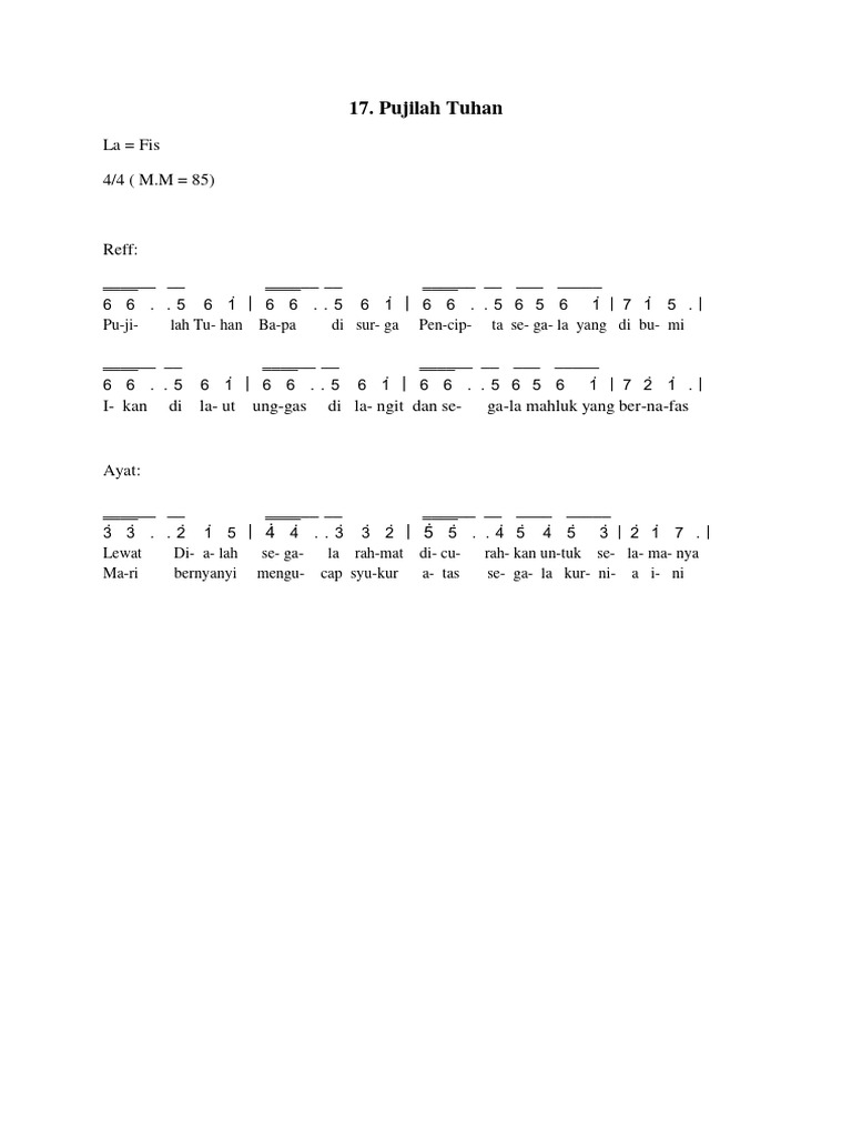 Pujilah Tuhan | PDF | Seni & Disiplin Bahasa