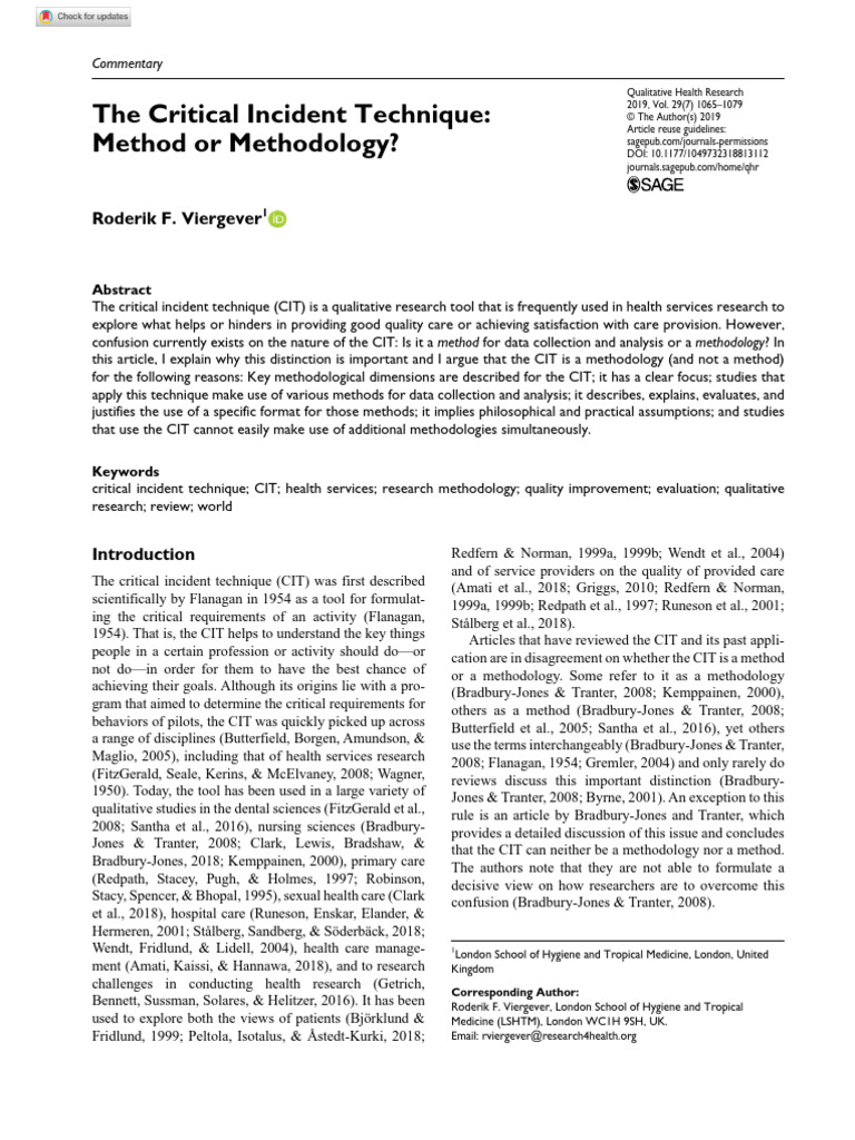 The CIT_Method or Methodology | PDF | Methodology | Cognitive Science