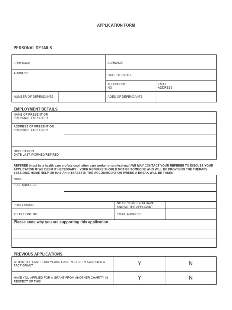 Frederick Andrew Trust Application Form | PDF | Business
