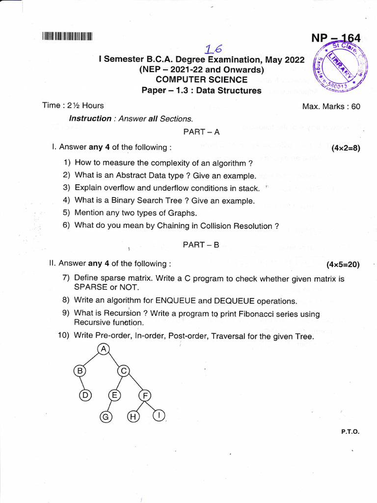 DataStructureMay2022 NEP | PDF | Computer Science | Algorithms And Data Structures