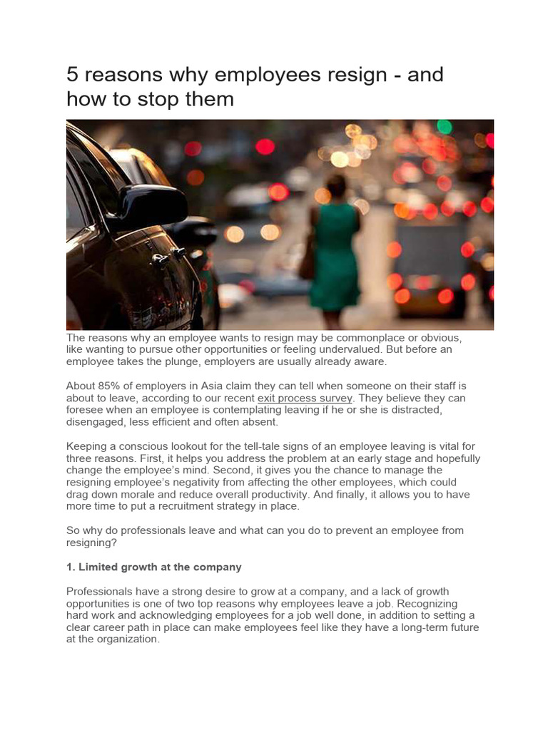 Why Employees Resign | PDF