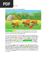 The Ant and The Grasshopper PDF | PDF | Fable | Aesop's Fables