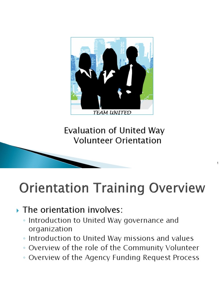 Evaluation of United Way Volunteer Orientation | Download Free PDF ...
