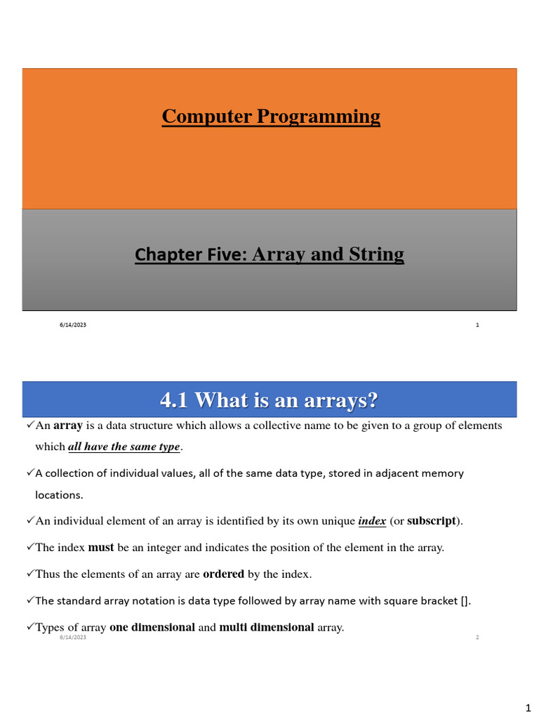 Chapter Five Array and Strings | PDF | String (Computer Science) | Data ... Chapter Five Array and Strings | PDF | String (Computer Science) | Data ...
