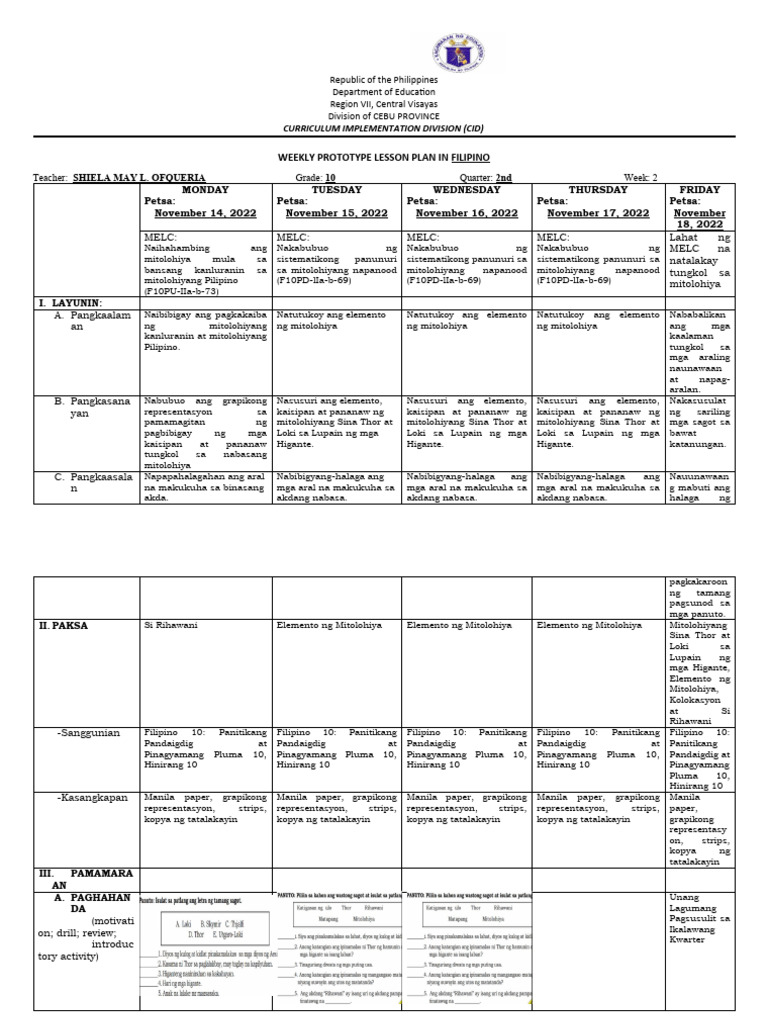 Filipino 10 Week 2 2nd Pdf
